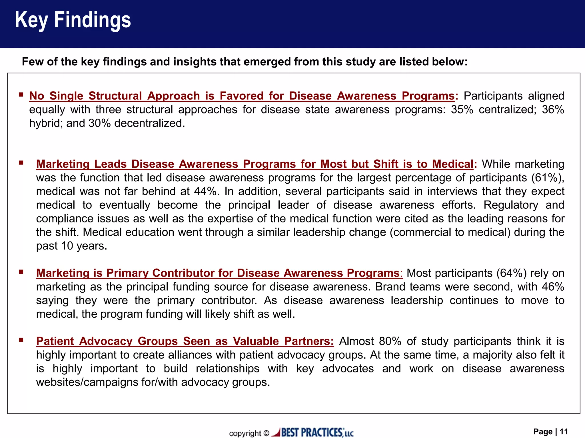 Disease Awareness Program Excellence: Structure, Timing, Activities ...