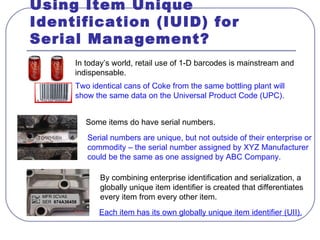Asset Management Using Item Unique Identification (IUID) | PPT