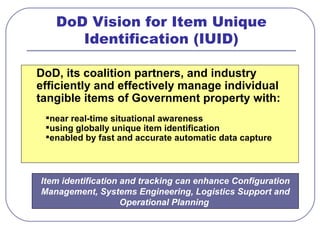 Asset Management Using Item Unique Identification (iuid) | Ppt