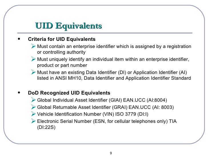 Asset Management Using Item Unique Identification Iuid
