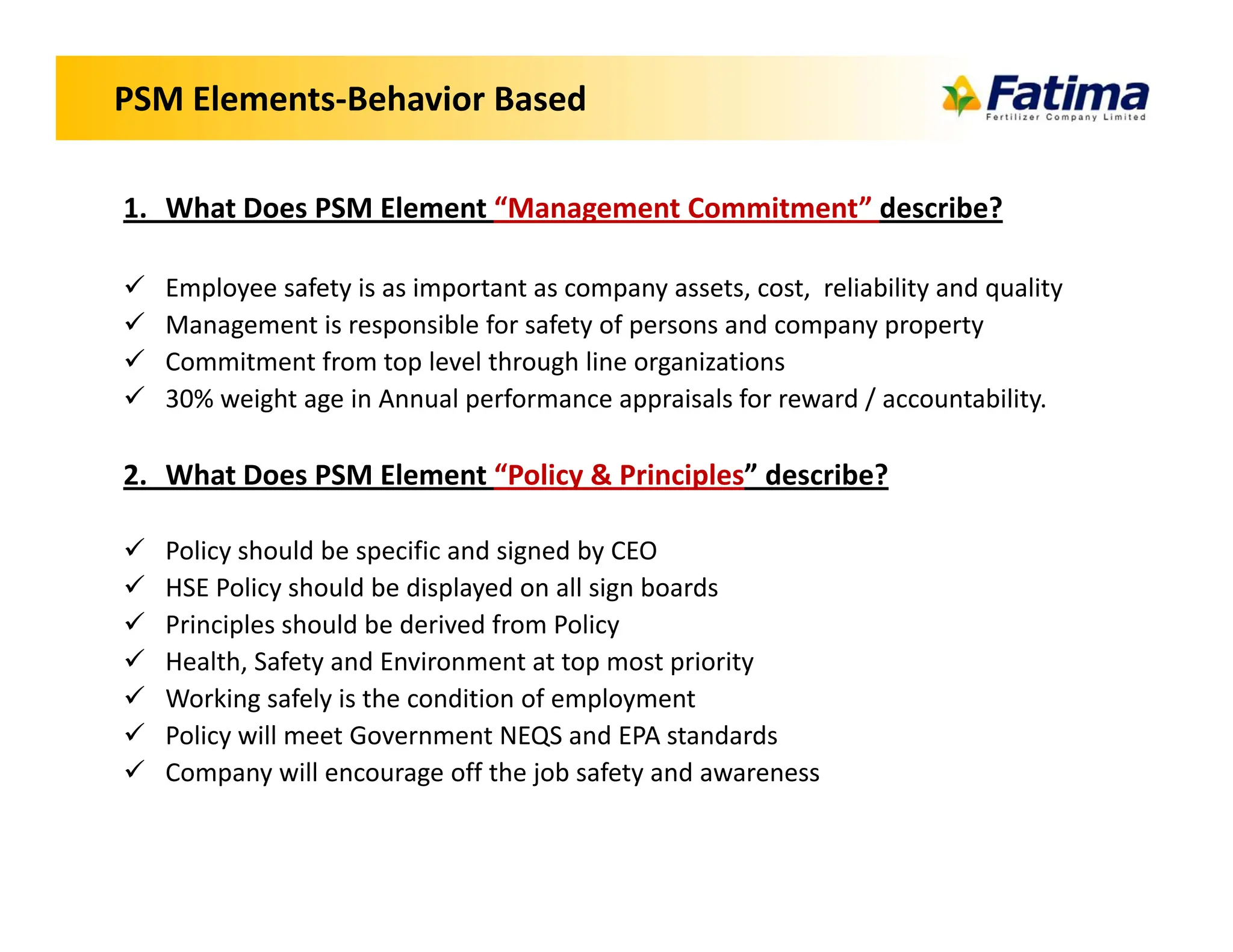 Process Safety Management Elements Glossary | PDF