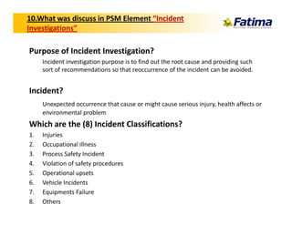 Process Safety Management Elements Glossary | PDF