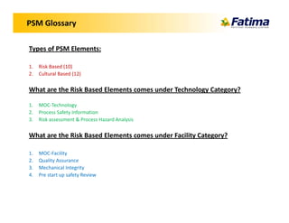 Process Safety Management Elements Glossary | PDF