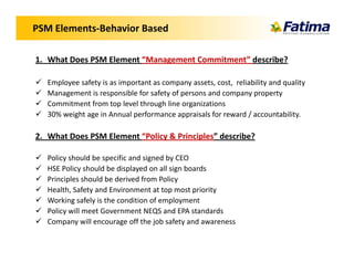 Process Safety Management Elements Glossary | PDF