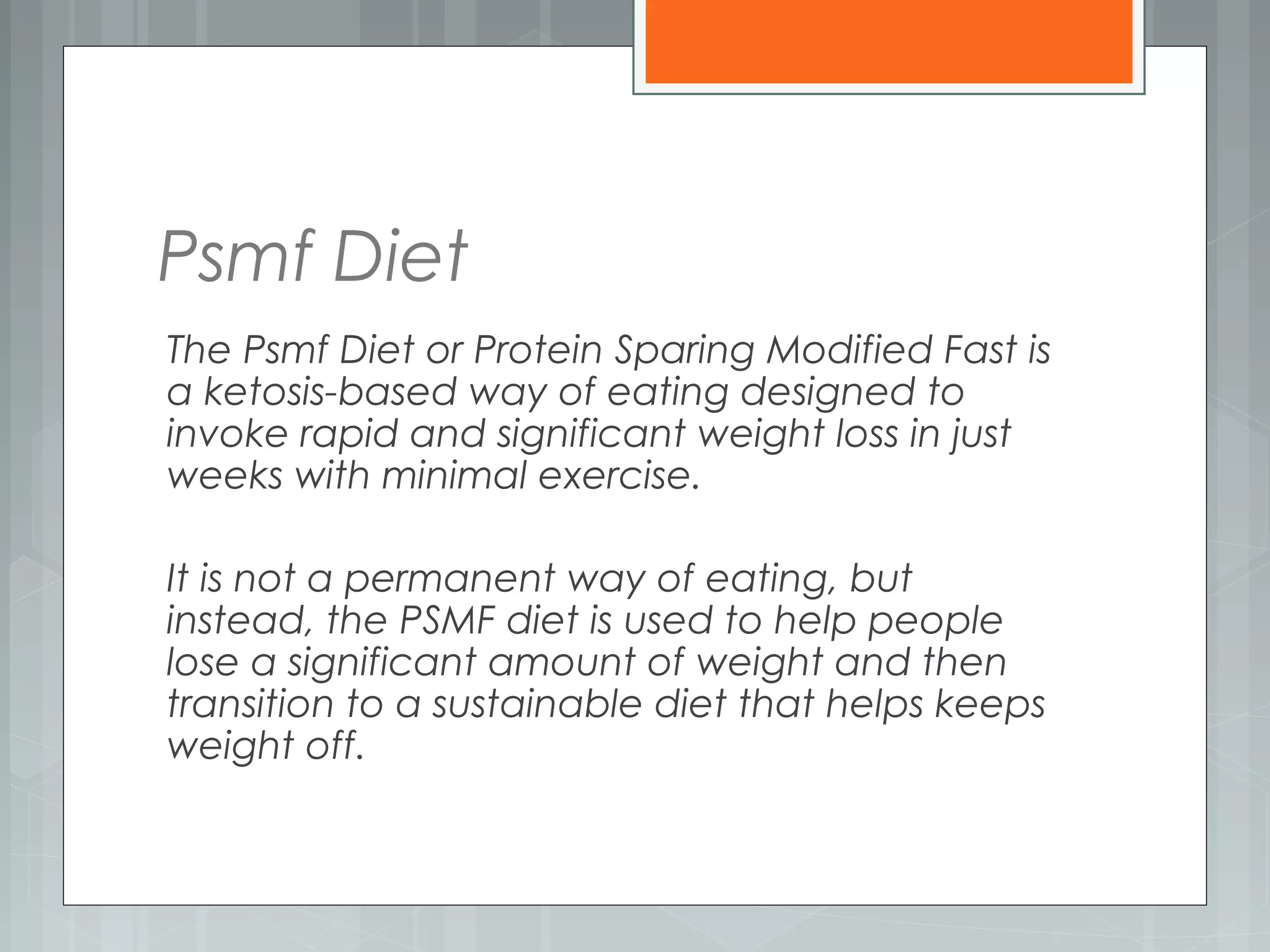 Psmf Diet | PPT