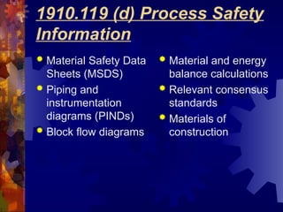 Process Safety Management Presentation PPT | PPT