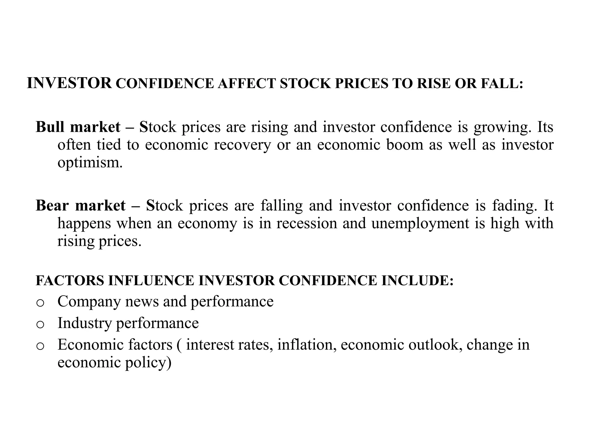 Loss of Confidence of small investors | PPTX