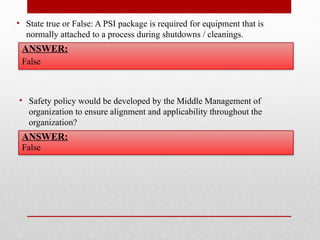The DuPont Process Safety Management Quiz | PPTX