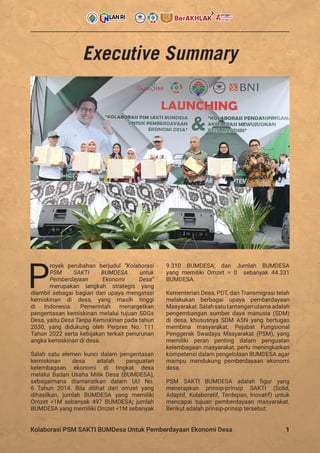 SAKTI (KOLABORASI PSM SAKTI BUM DESA UNTUK PEMBERDAYAAN EKONOMI DESA) | PDF