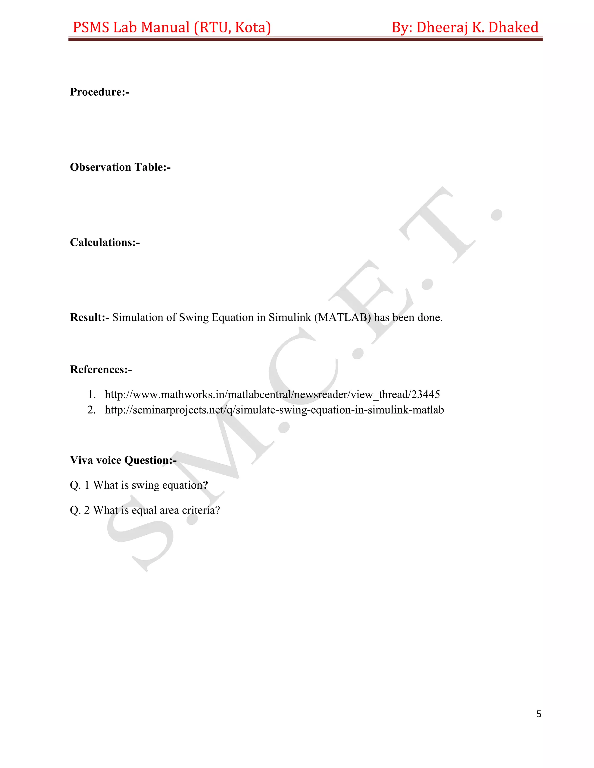 Psms lab manual | PDF