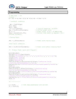 Power System Modeling and Simulation lab manual | PDF
