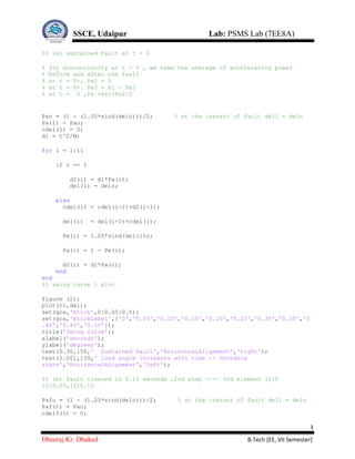 Power System Modeling and Simulation lab manual | PDF