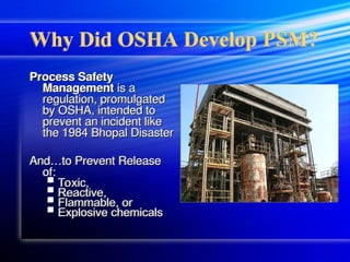Process Safety Management Standards Understanding | PPT
