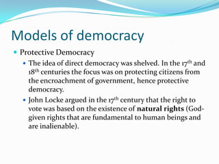 Models of democracy | PPTX