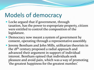 Models of democracy | PPTX