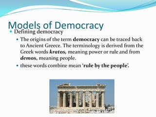 Models of democracy | PPTX