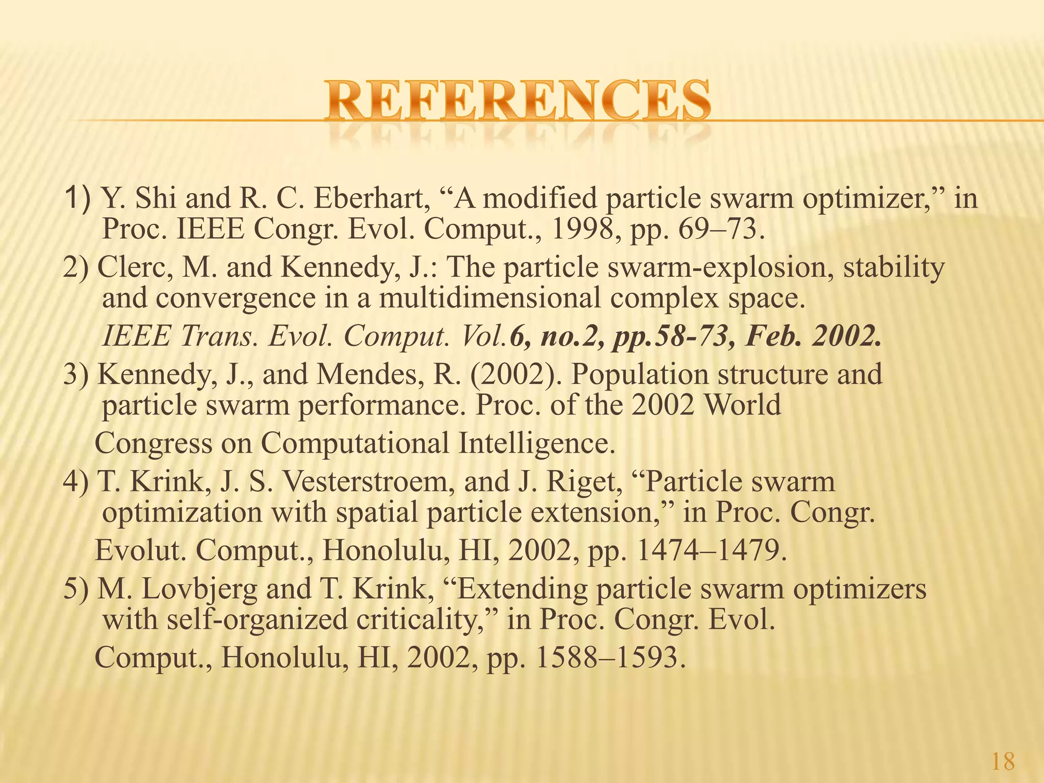 Particle Swarm Optimization Ppsx Physics Science