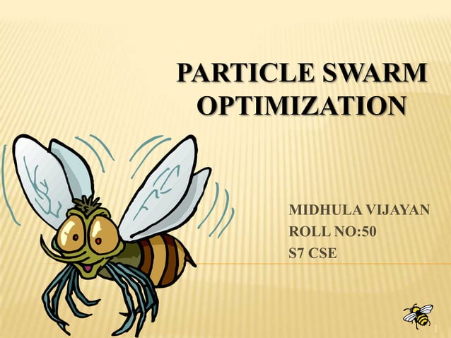 Particle Swarm optimization | PPSX | Physics | Science