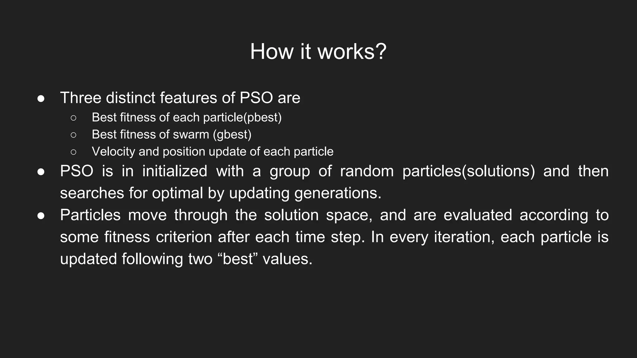 Particle swarm optimization (PSO) ppt presentation | PPT