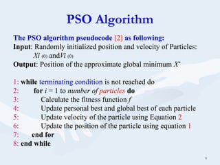 PSO-ACO-Presentation Particle Swarm Optimization (PSO) | PPT