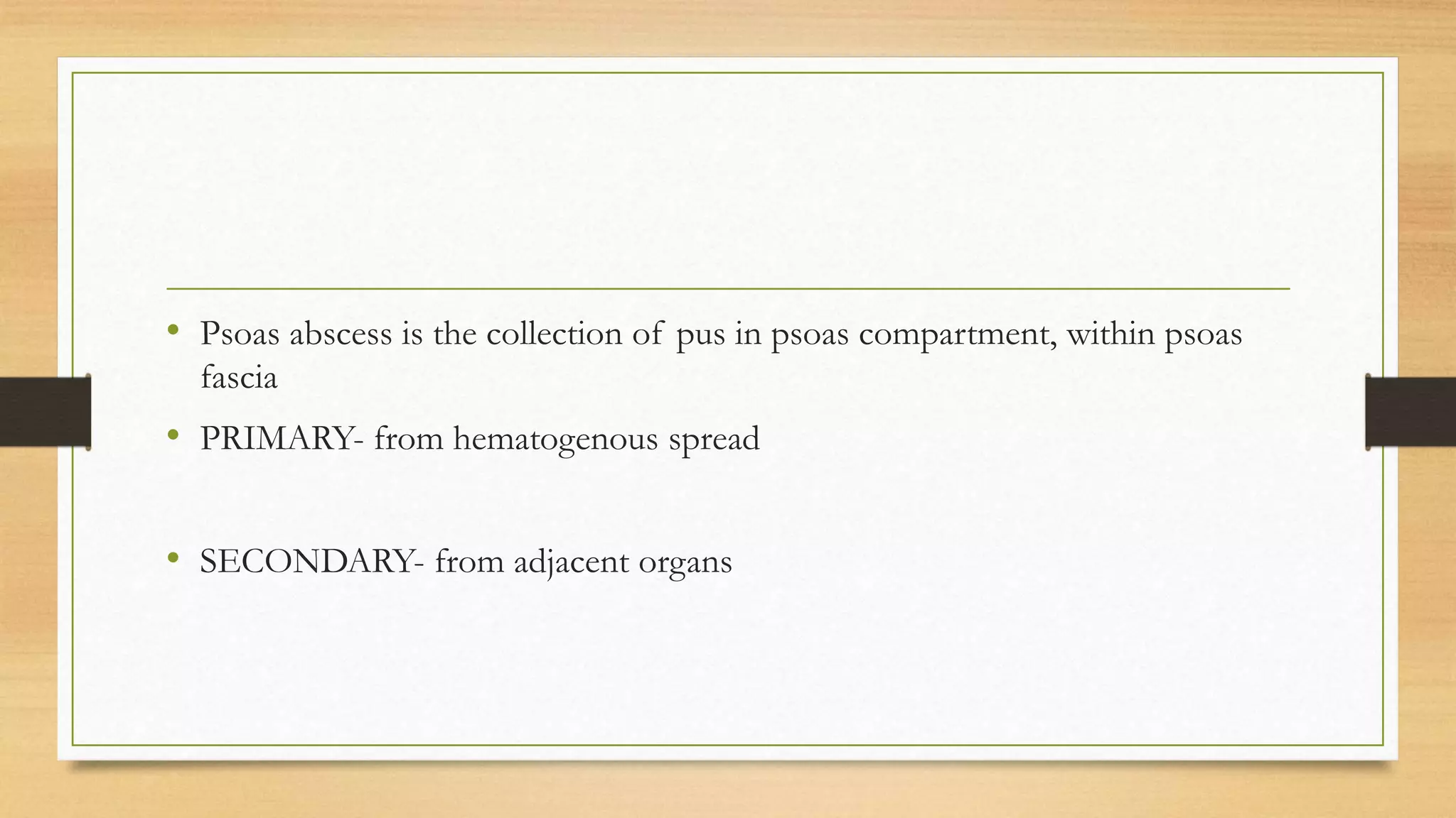 Psoas abscess | PPTX