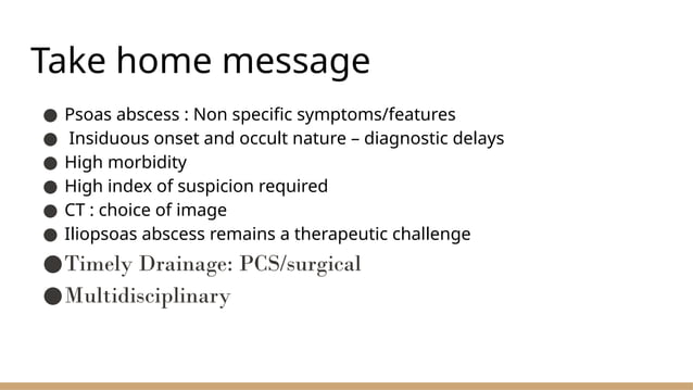 Psoas abses in adult pediatric and management | PPT