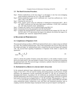 Pso based optimized security scheme for image authentication and tamper ...