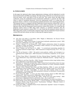 Pso based optimized security scheme for image authentication and tamper proofing | PDF