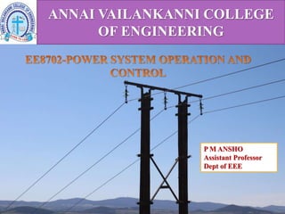 Power System Operation and Control- Module 1 | PPTX