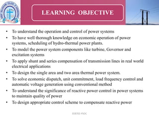 Power System Operation and Control- Module 1 | PPTX