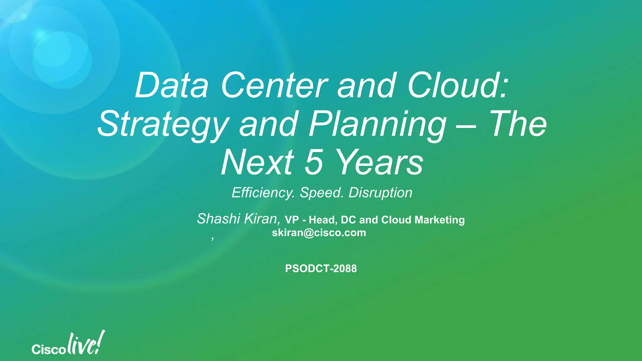 CL2015 - Datacenter and Cloud Strategy and Planning | PPT