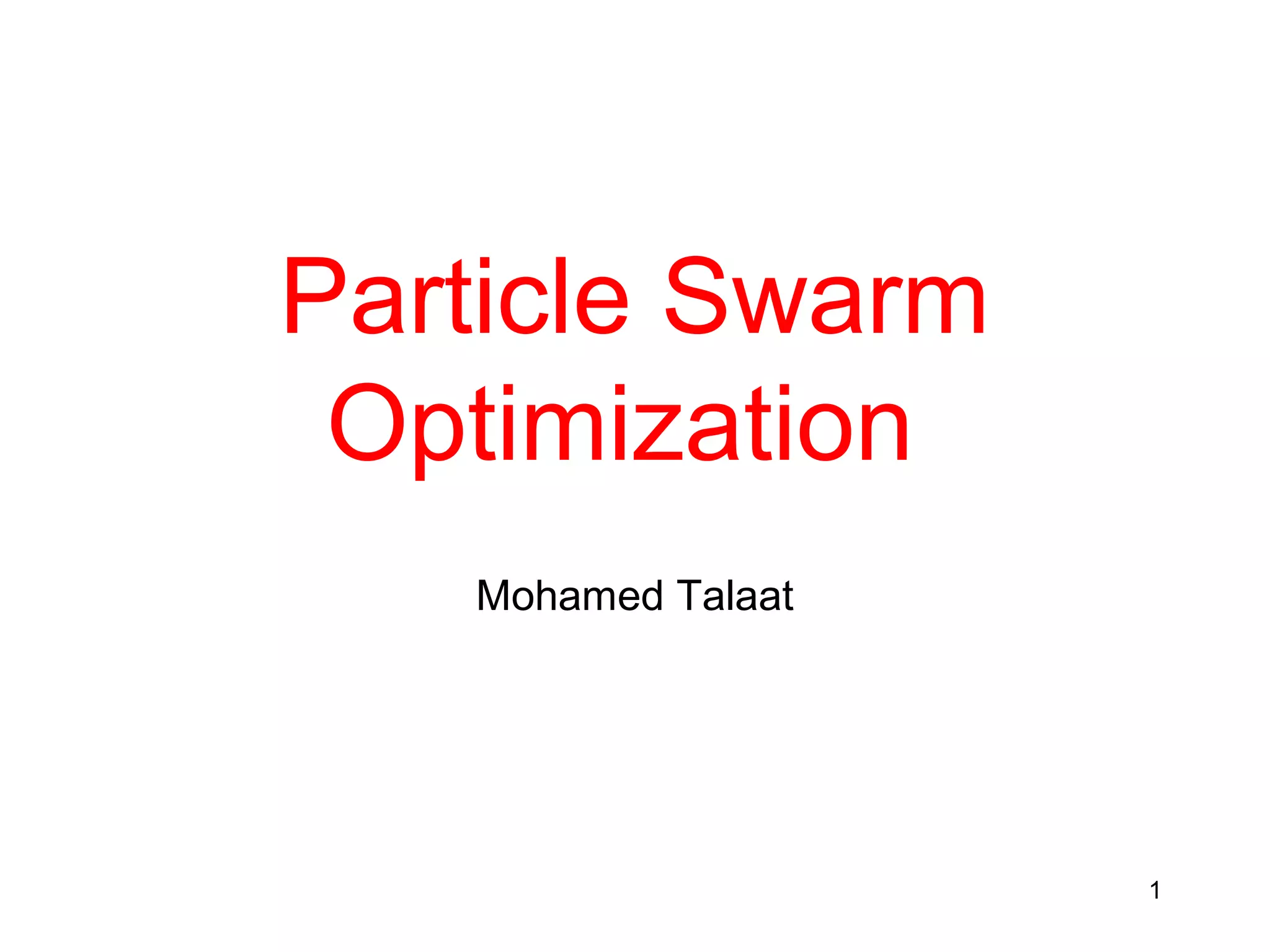 Particle Swarm Optimization - PSO | PPT