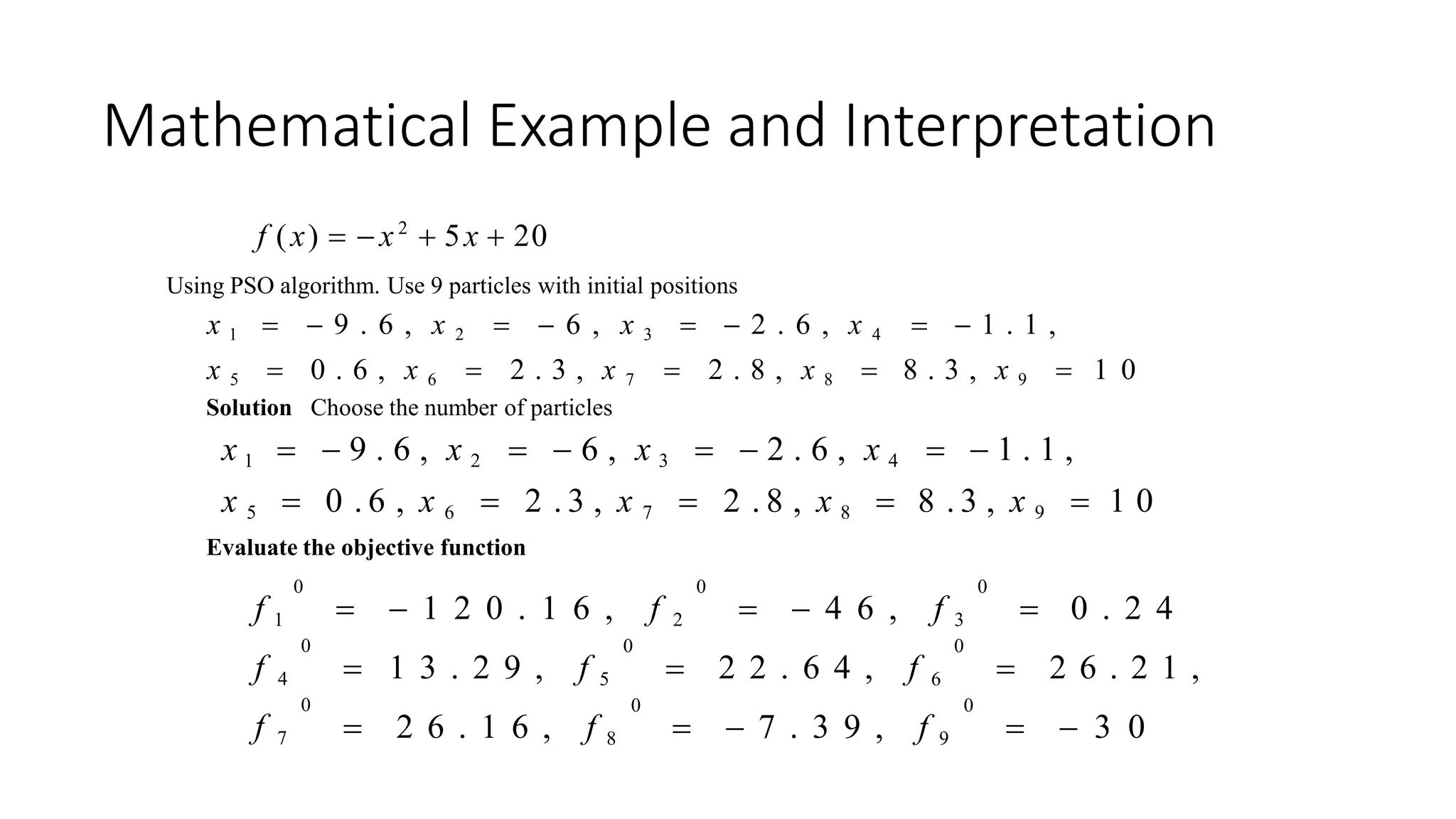PSOPPT with example (pso optimization with solved problem) .pptx