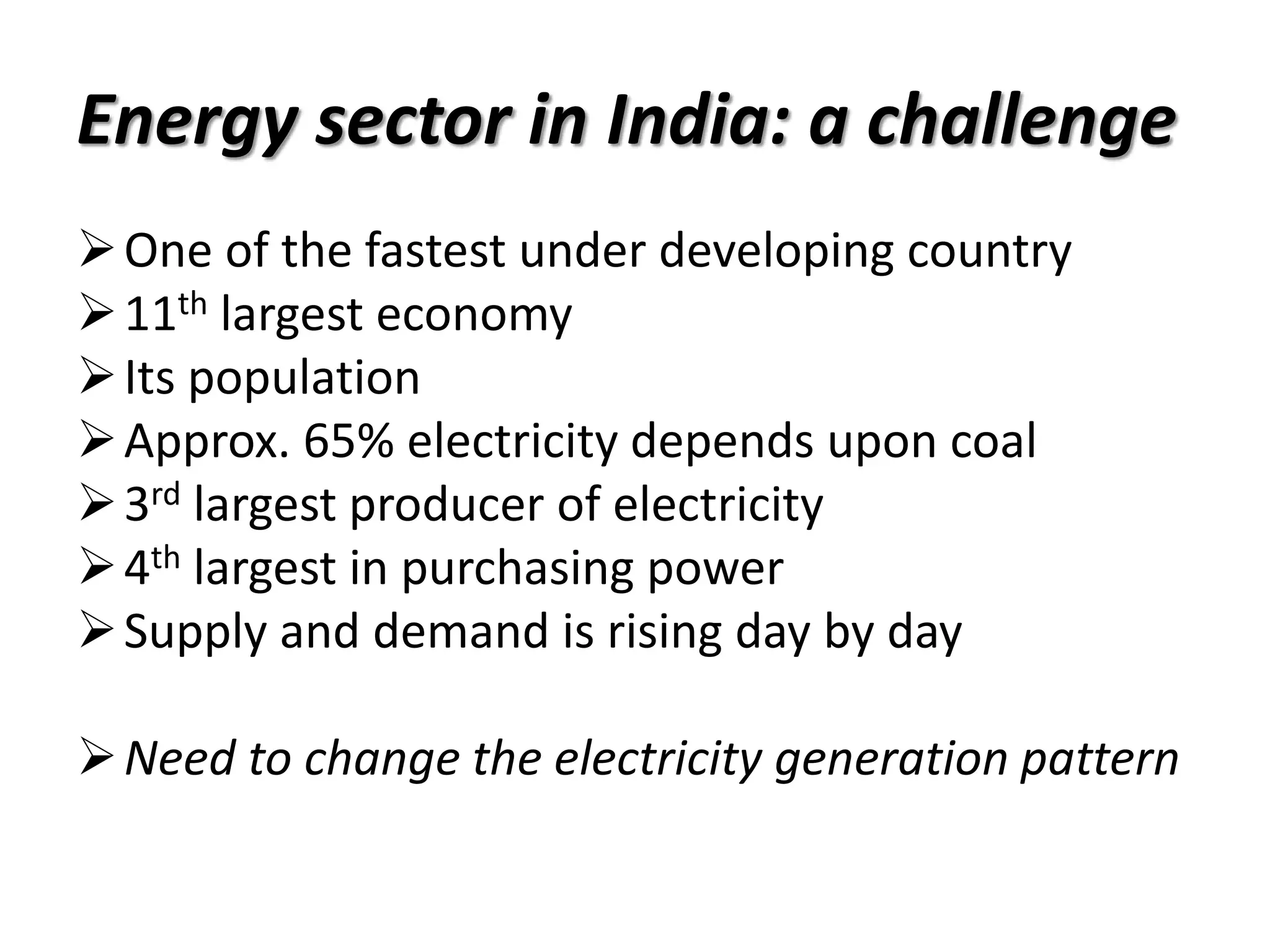 Present Scenario of Renewable energy in India 2018 | PPTX