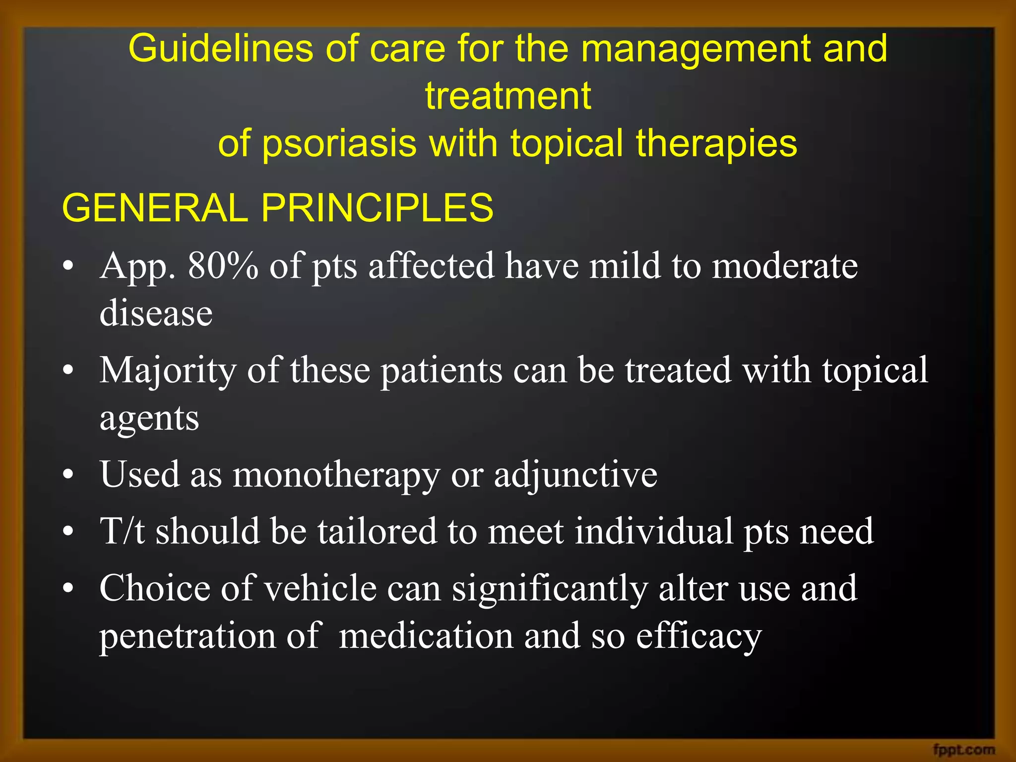 Psoriasis evidence based treatment | PPTX