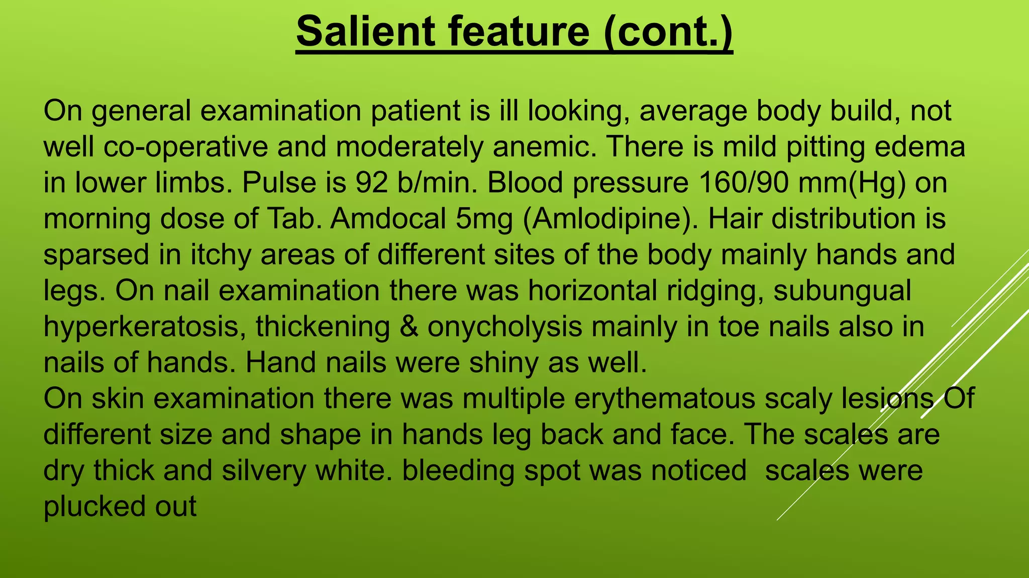 A case presentation on generalised itching with breathlessness | PPT