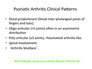 Psoriatic arthritis clinical features & epidemiology. | PDF