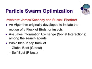 Particles Swarm Optimization | PPTX | Technology & Computing