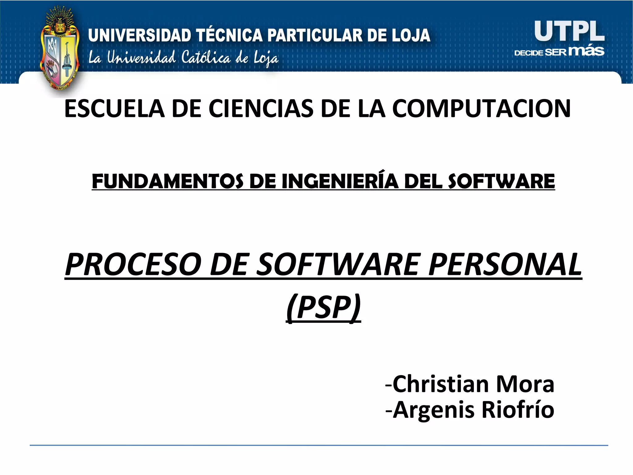 Proceso de Software Personal - PSP | PPT