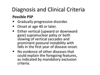 Psp - Progressive Supranuclear Palsy | PPTX