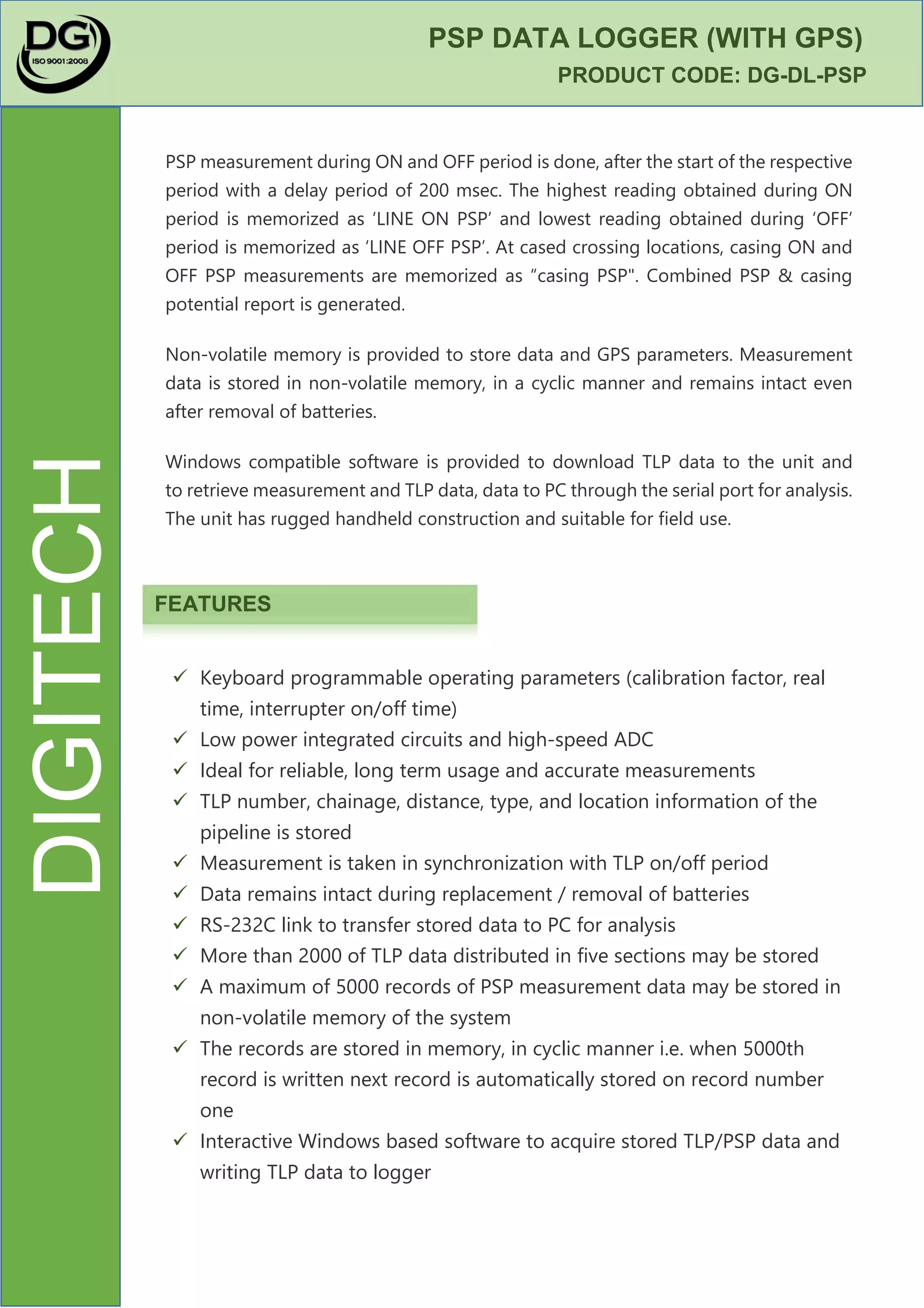 PSP Data Logger - Digitech Roorkee | PDF