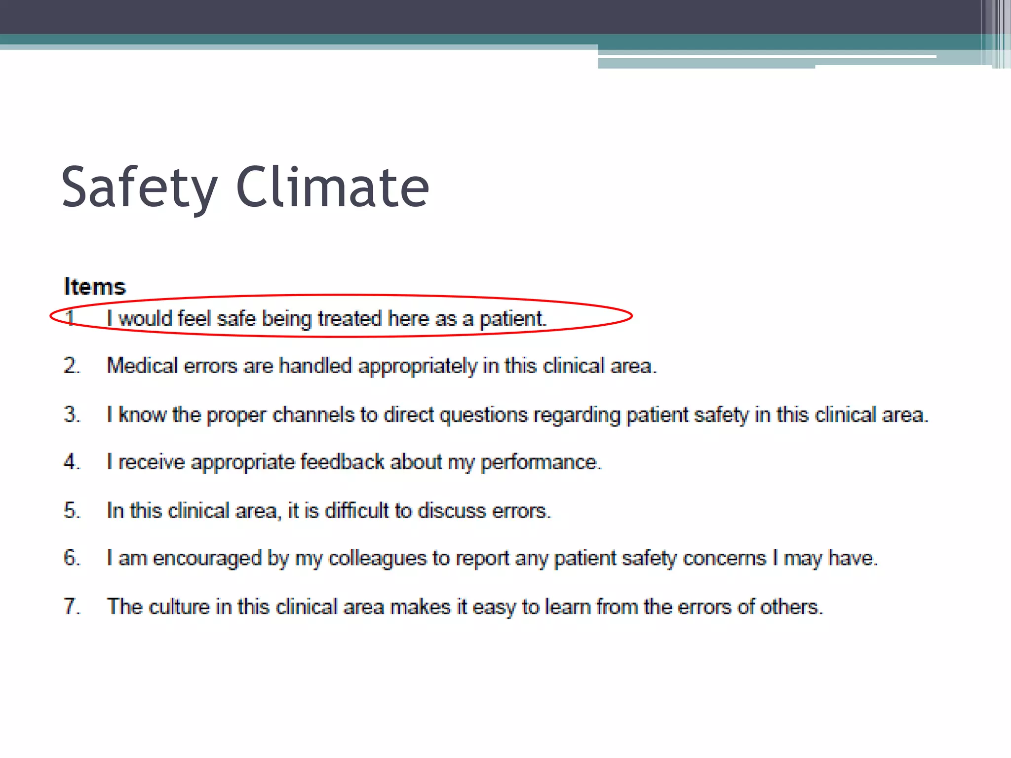 Safety Attitudes Questionnaire- a way to measure “culture of safety” | PPT
