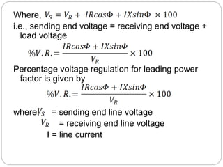 Determination of voltage regulation and power system losses | PPTX