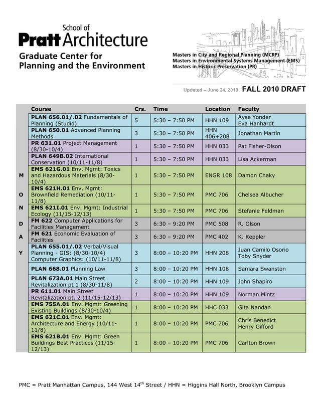 Pspd fall2010 course_schedule | PDF