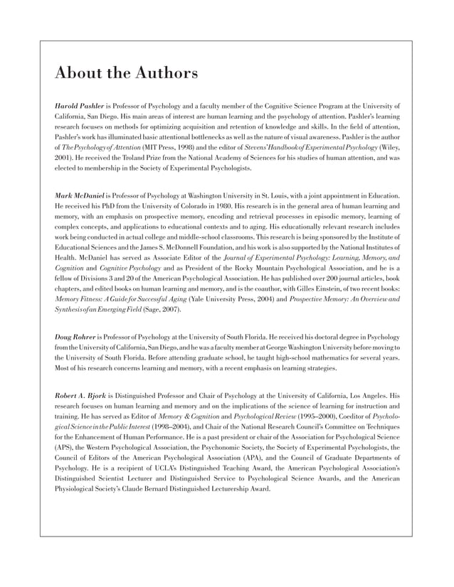 Learning Styles: Concepts and Evidence. Harold Pashler, Mark McDaniel ...