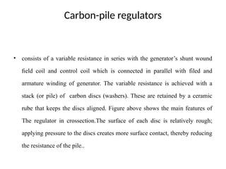 Carbon-pile voltage and current regulators | PPTX