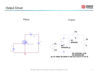 PSpice vs. LTspice(MOSFET Professional SPICE Model ) | PPT