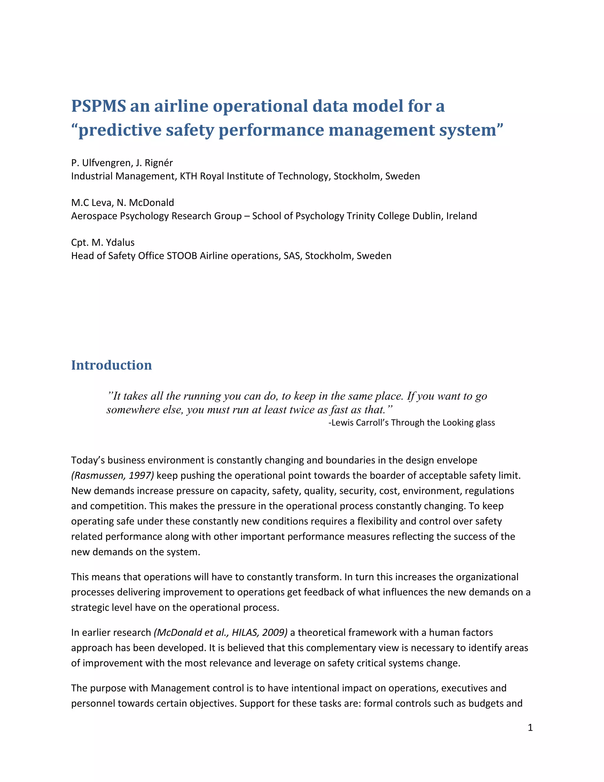 Pspms Predictive Safety Performance Mngt Sys | DOCX