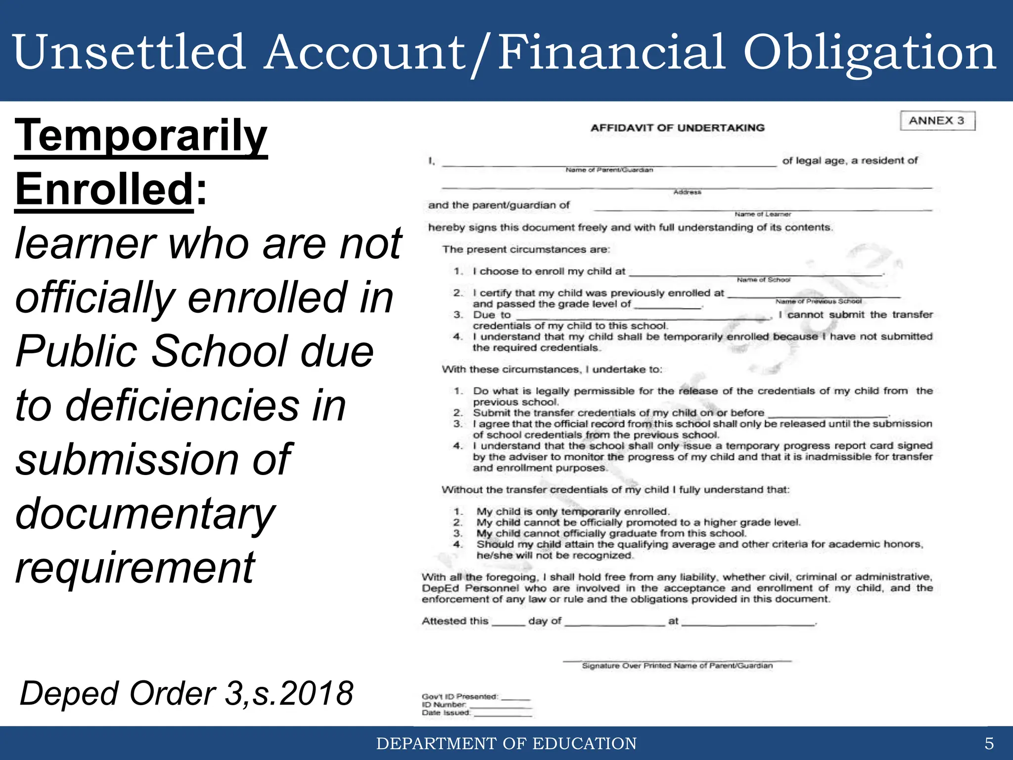 PS Policies on Enrolment , Transfer of Docs, Checking of School Forms ...