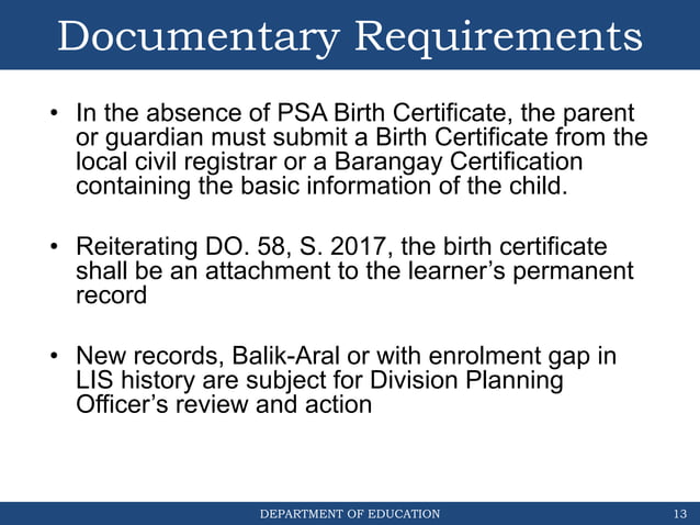 PS Policies on Enrolment , Transfer of Docs, Checking of School Forms ...